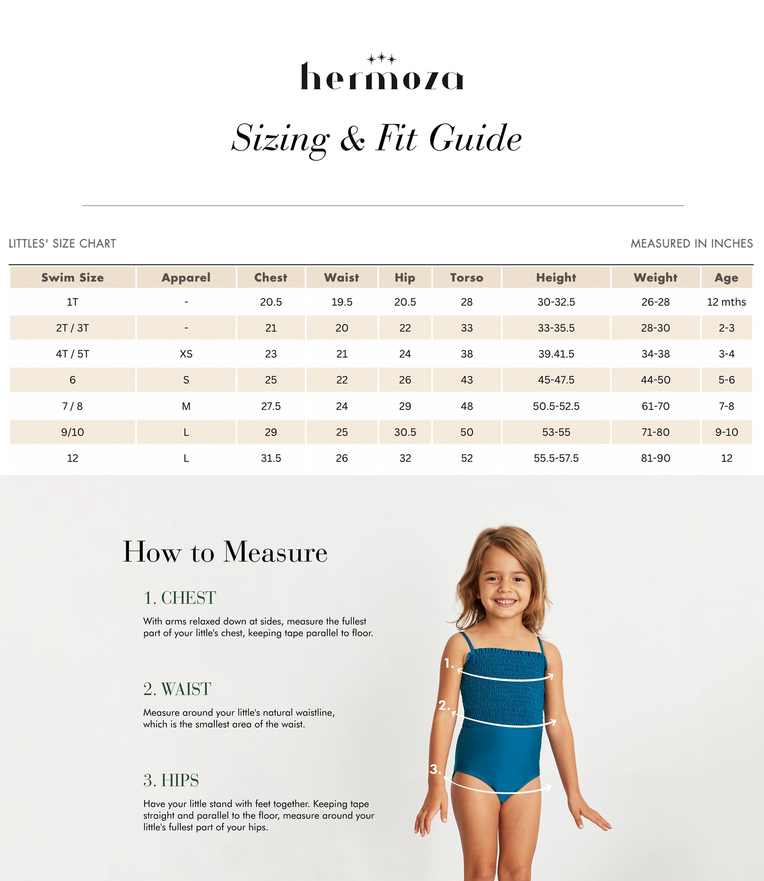 Little Girls Tie Strap One Piece Swimwear – Hermoza